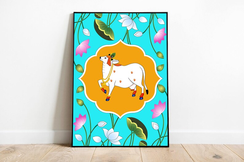 Pichwai Painting: Gomatha Holy Cow Indian Folk Art (digital Download ...