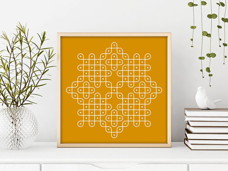 Kolam Set of 3, Indian Traditional Home Decor, Pooja Room Decor, Muggu ...