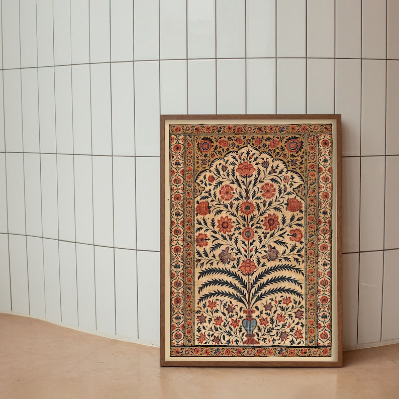 Buy Indian Floral Wall Art Printable India Fine Art Print Folk Online ...