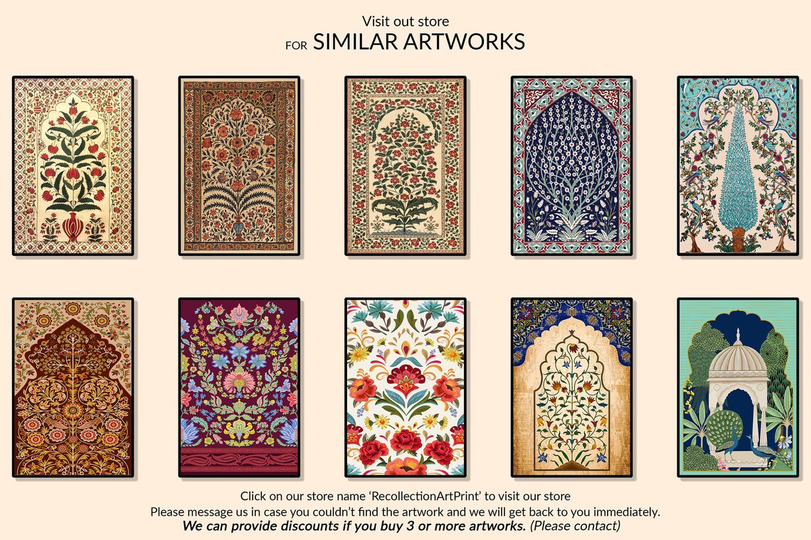 Indian Folk Wall Art Printable Home Decor Floral Poster - Etsy