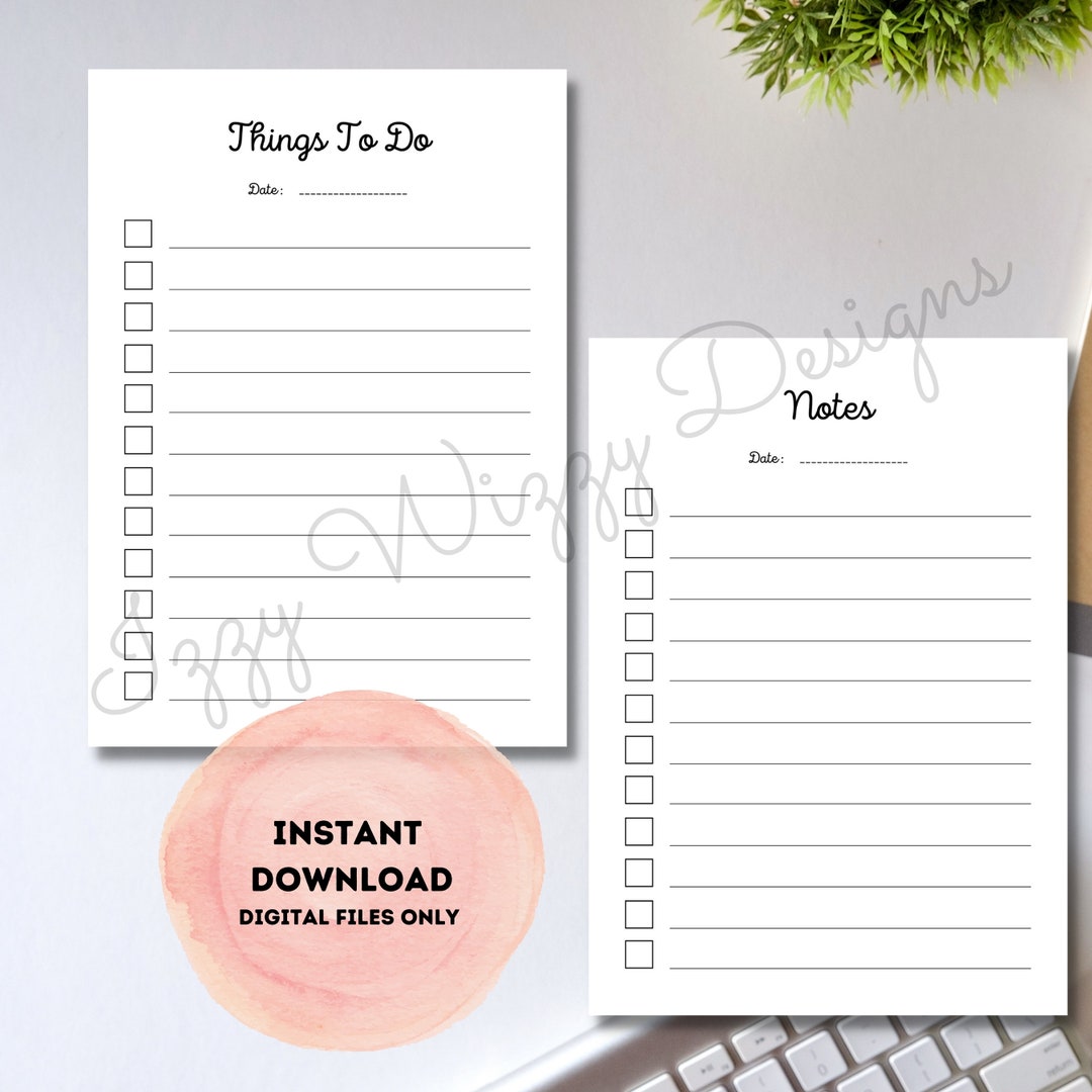 Things to Do Printable, Notes Printable, PDF Digital File - Etsy Canada