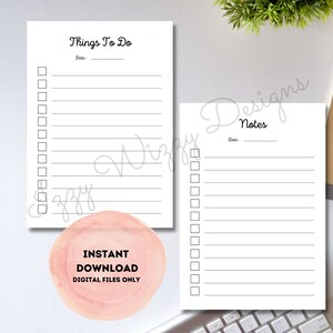 Things to Do Printable, Notes Printable, PDF Digital File - Etsy Canada