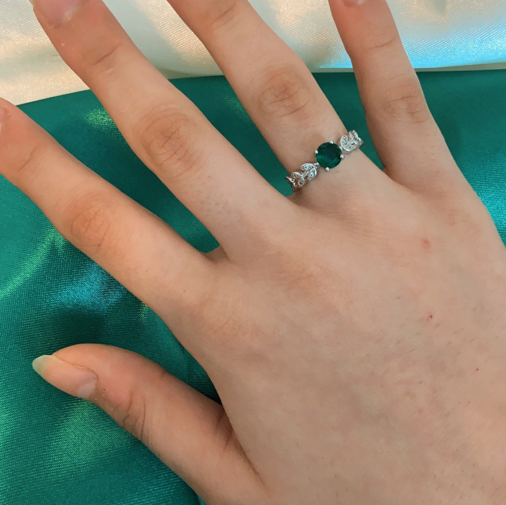 Anillo de piedra preciosa verde ajustable / anillo verde de | Etsy