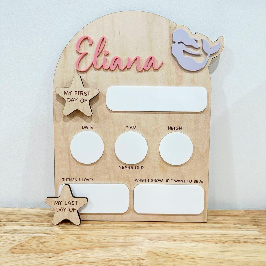 Interchangeable Magnetic Back-to-school Kids Sign Premium Acrylic and ...