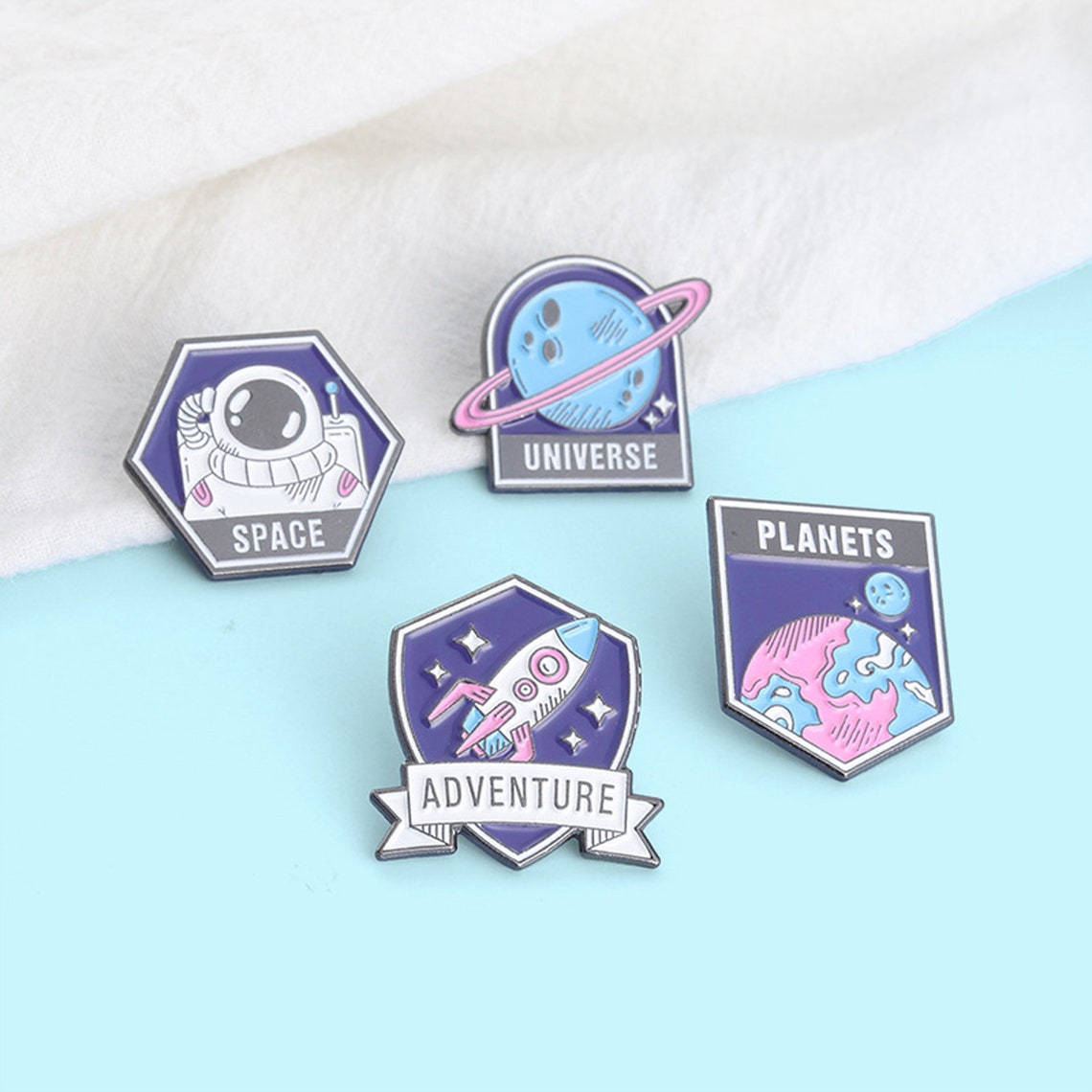 Astronaut Spacecraft Enamel Pin Rocket Star Universe Space Etsy