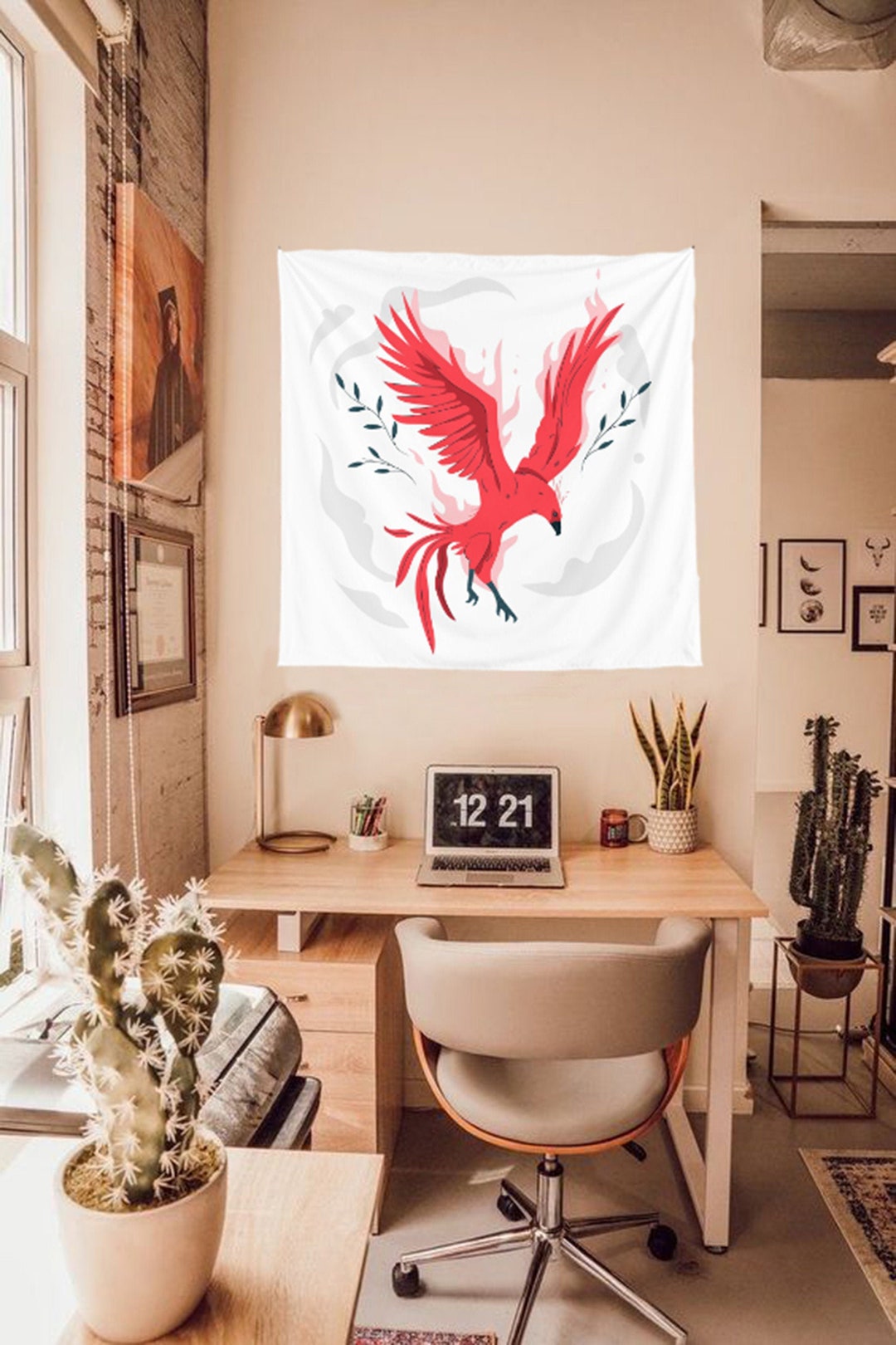 Phoenix Modern Tapestry, Phoenix Wall Hanging, Bohemian Decor ...