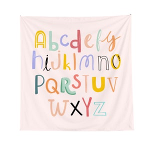 Alphabet Tapestry, Alphabet Wall Hanging, Tapestry Kids Room, Nursery ...