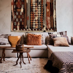 Trendy Turkish Kilim Tapestry, Vintage Turkish Rug, Farmhouse Decor ...