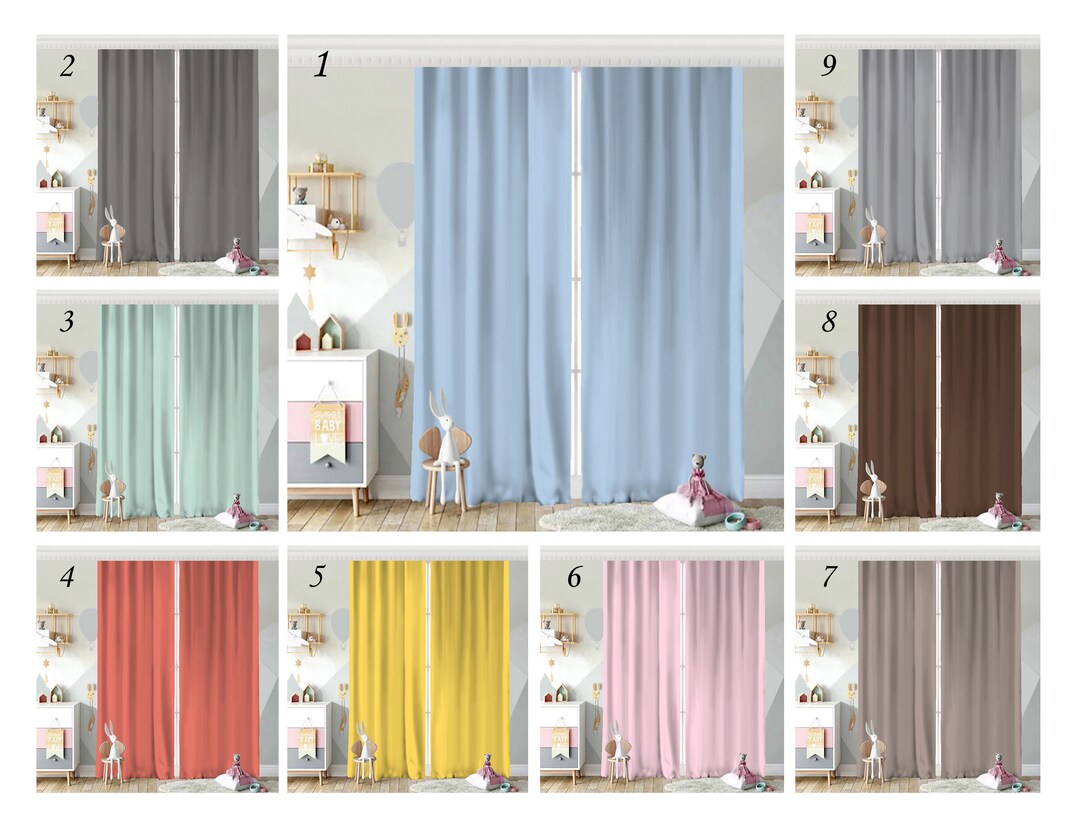 Plain Color Living Room Curtain, Simple Color Kids Room Backdrop ...