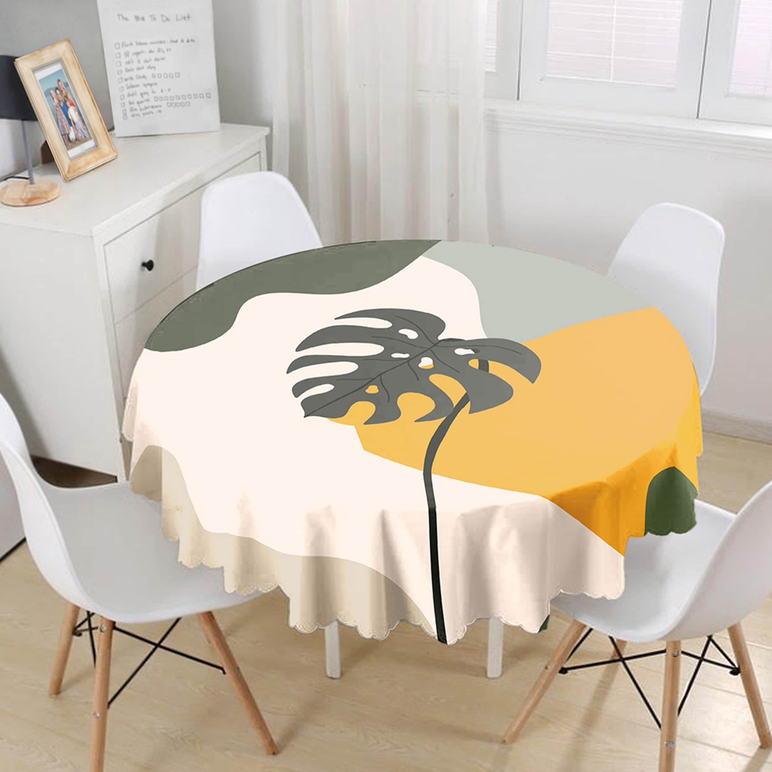 Special Design Modern Round Tablecloth, Sun and Colorful Rays ...