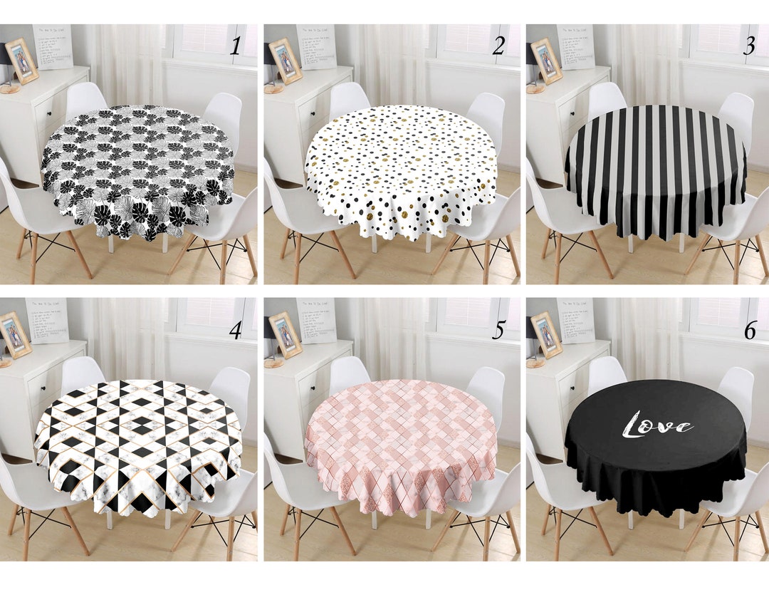 Special Design Modern Round Tablecloth, Abstract Pattern Tablecloth ...
