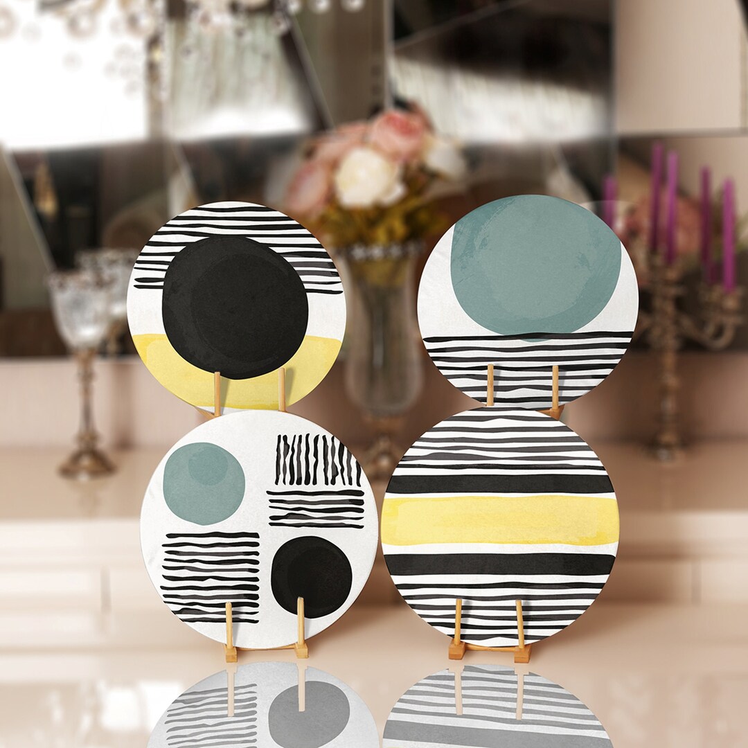 Abstract Art Round Placemat, Fabric Charger Plate, Dining, Serving ...