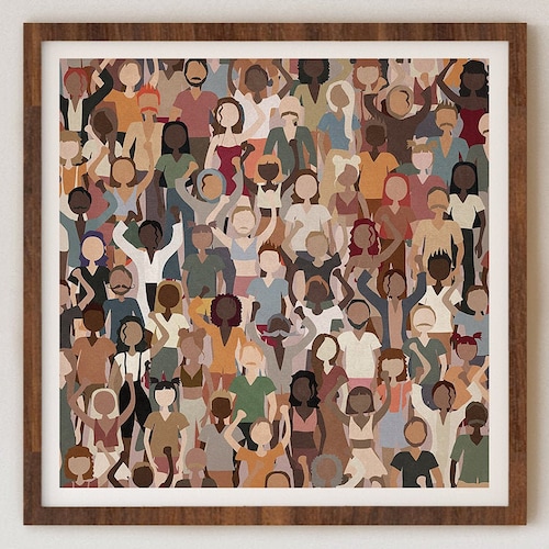 People Protest Art Print Diversity Art Crowd Wall Decor - Etsy
