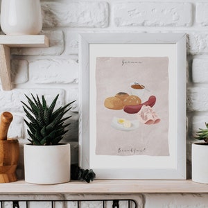 German Breakfast Art Print German Food Print Breakfast Poster Brötchen ...