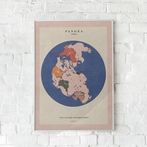 Pangea World Map Poster Geology Gifts Science Poster Geologist Gift ...