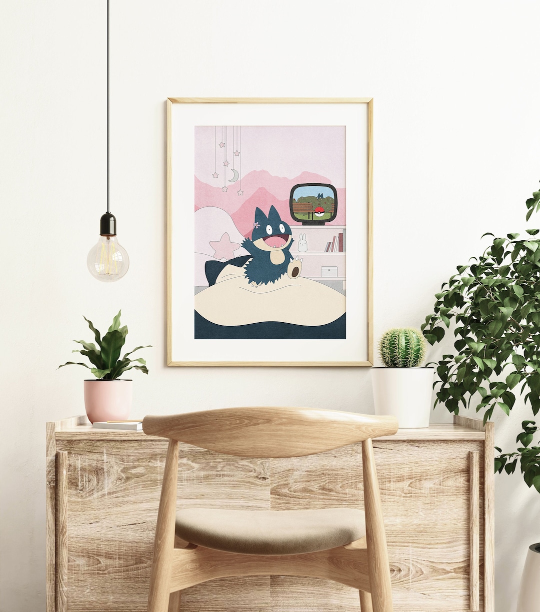 Munchlax Art Print, Nursery Decor, Munchlax Pokemon Wall Decor, Pokemon ...