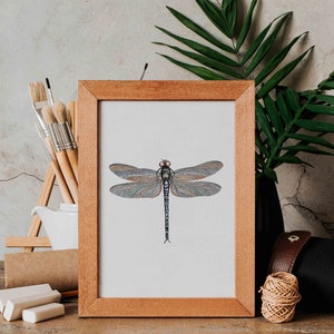 Dragonfly Print, Insect Poster, Dragonfly Art, Colored Dragonfly ...