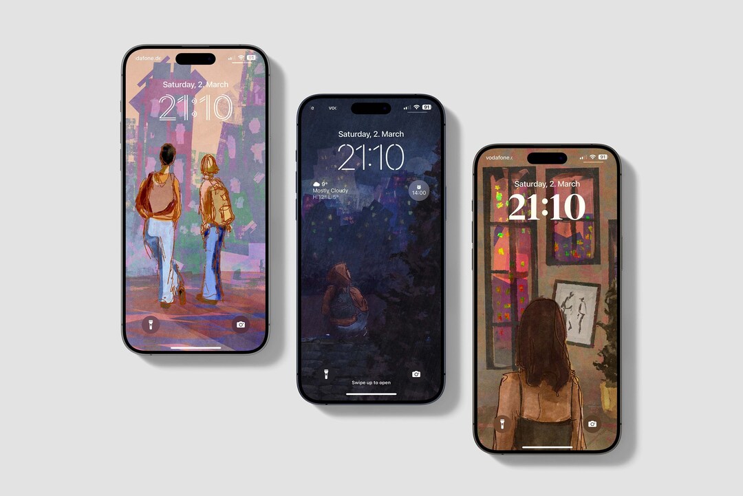 IPhone Wallpaper Set of 3 | the World Falling Apart, Illustration Dark ...