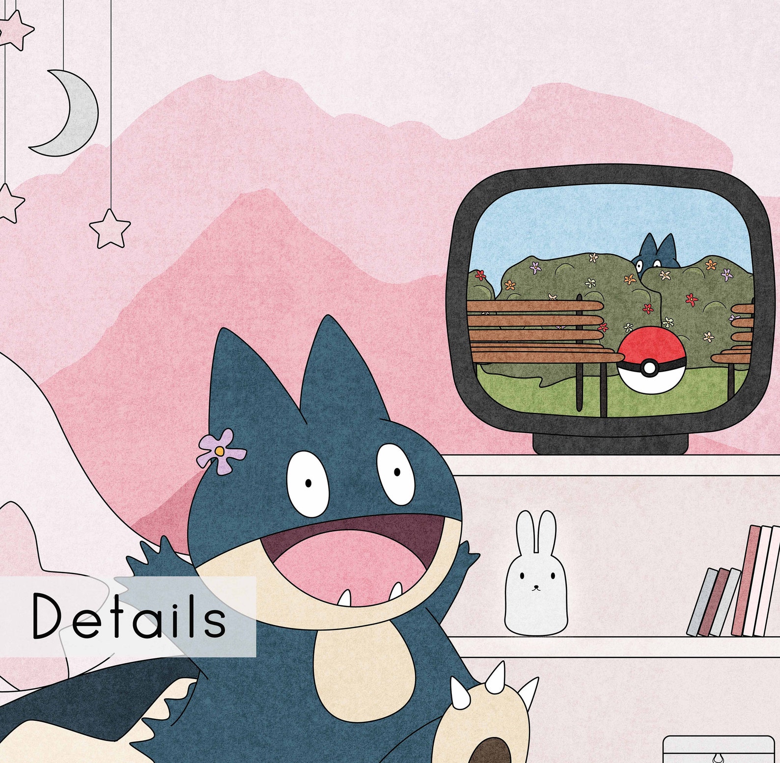 Munchlax Art Print, Nursery Decor, Munchlax Pokemon Wall Decor, Pokemon ...