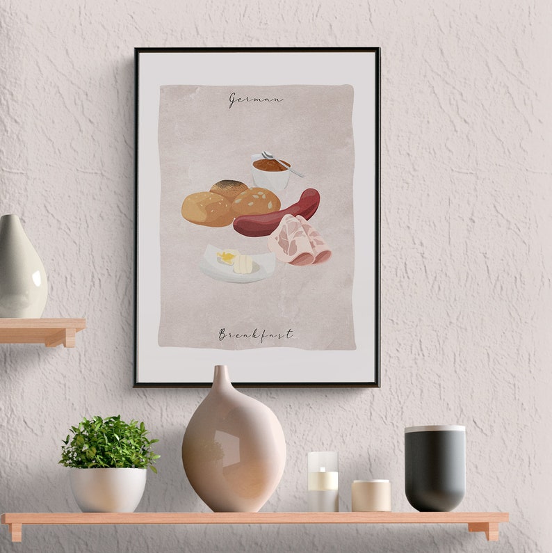 German Breakfast Art Print German Food Print Breakfast Poster | Etsy