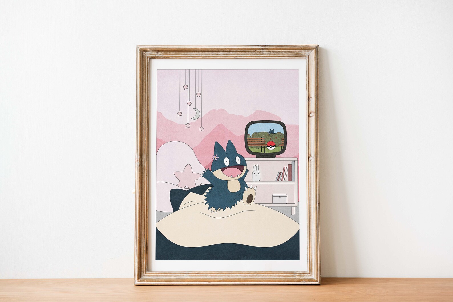 Munchlax Art Print, Nursery Decor, Munchlax Pokemon Wall Decor, Pokemon ...