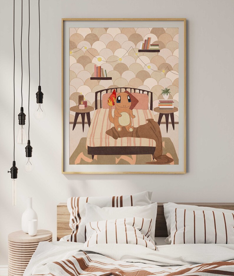 Charmander Art Print Bedroom Decor Charmander Pokemon Wall - Etsy