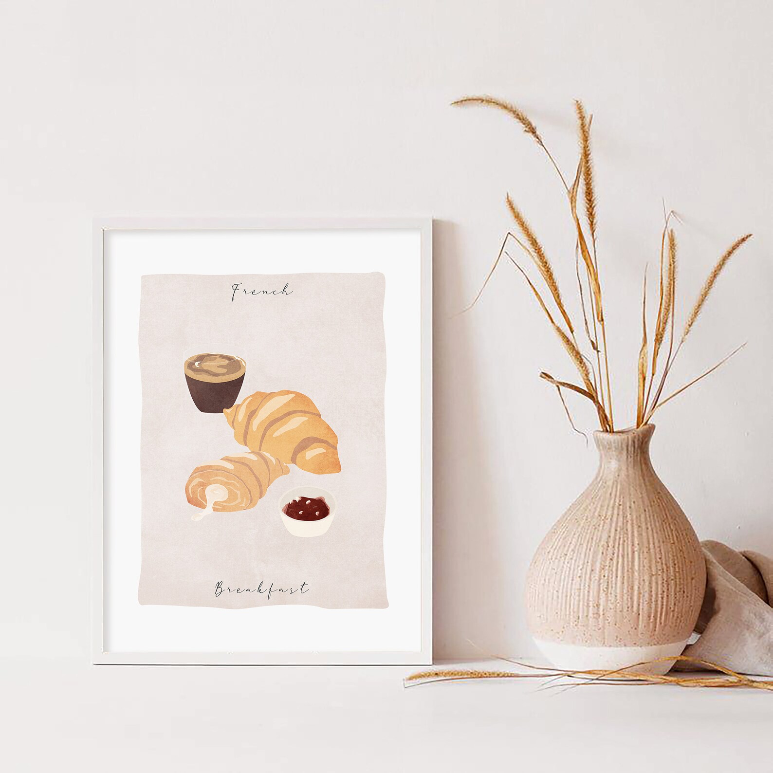 French Breakfast Art Print French Food Print Breakfast Poster | Etsy