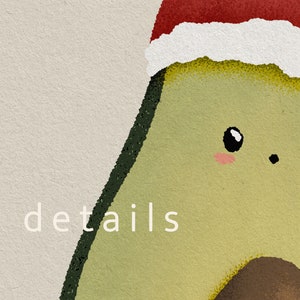 Christmas Avocado Print Christmas Art Print Xmas Poster Cute Avocado ...