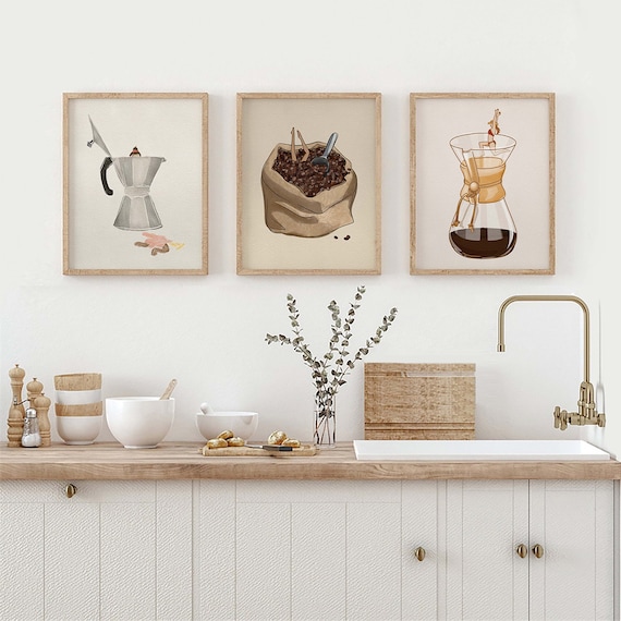 Funny Coffee Print Set of 3 Kitchen Prints Coffee Bar Decor - Etsy