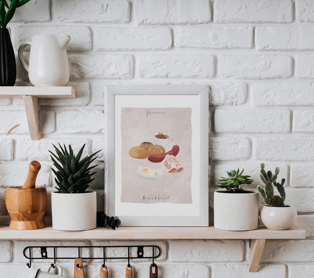 German Breakfast Art Print German Food Print Breakfast Poster Brötchen ...