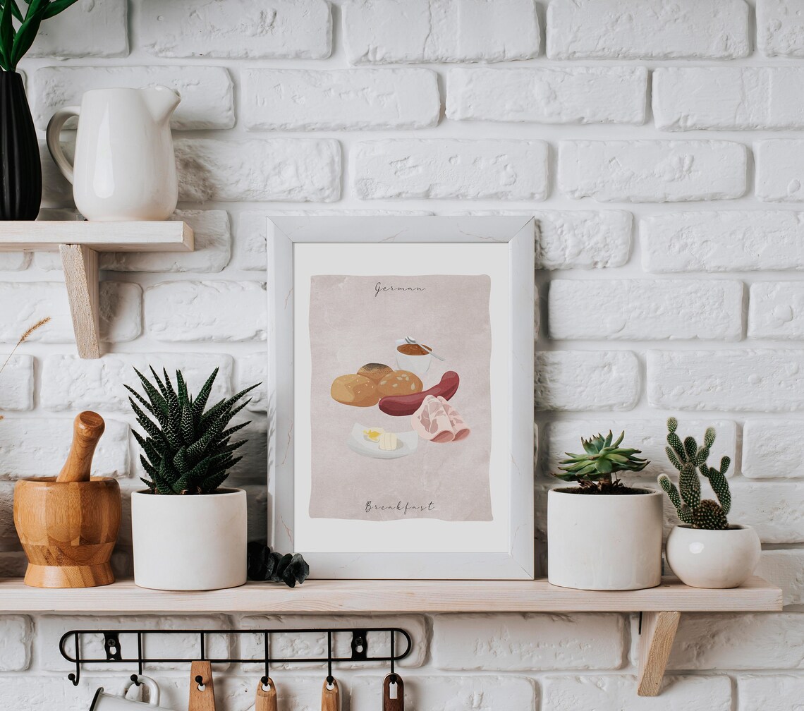 German Breakfast Art Print German Food Print Breakfast Poster - Etsy