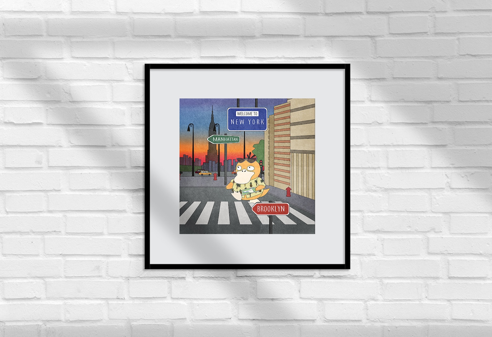 Psyduck Art Print, Psyduck Pokemon Wall Decor Pokemon Wall Art Psyduck ...