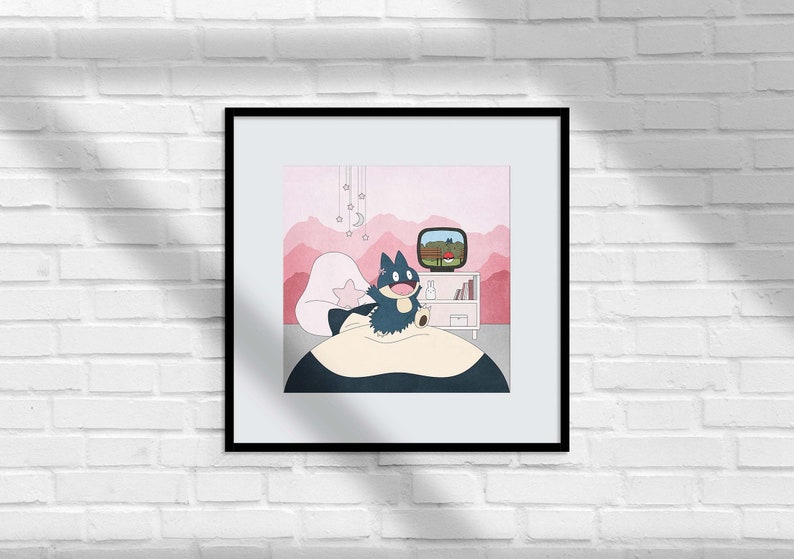 Munchlax Art Print, Nursery Decor, Munchlax Pokemon Wall Decor, Pokemon ...