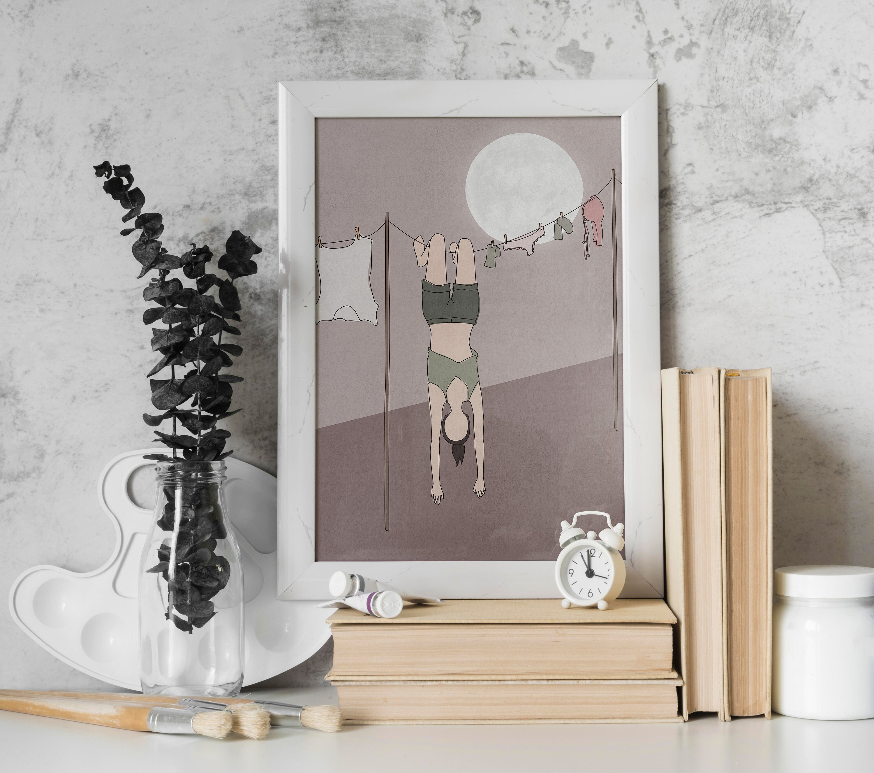 Laundry Room Print Utility Room Print Laundry Girl Art Laundry Decor ...