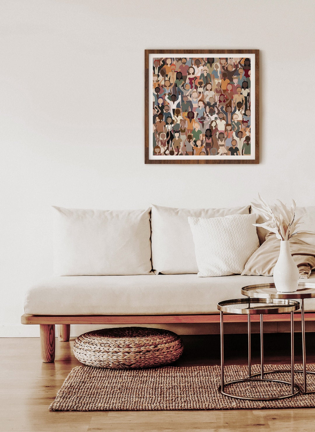 People Protest Art Print Diversity Art Crowd Wall Decor Complex Art ...