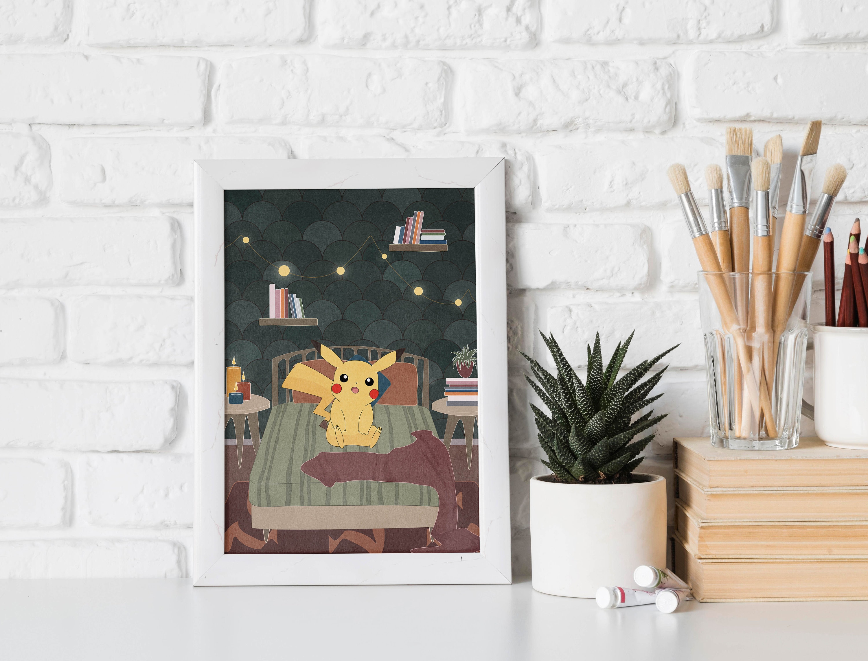 Surprised Pikachu Art Print Bedroom Decor Pikachu Pokemon | Etsy