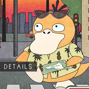 Psyduck Art Print, Psyduck Pokemon Wall Decor Pokemon Wall Art Psyduck ...