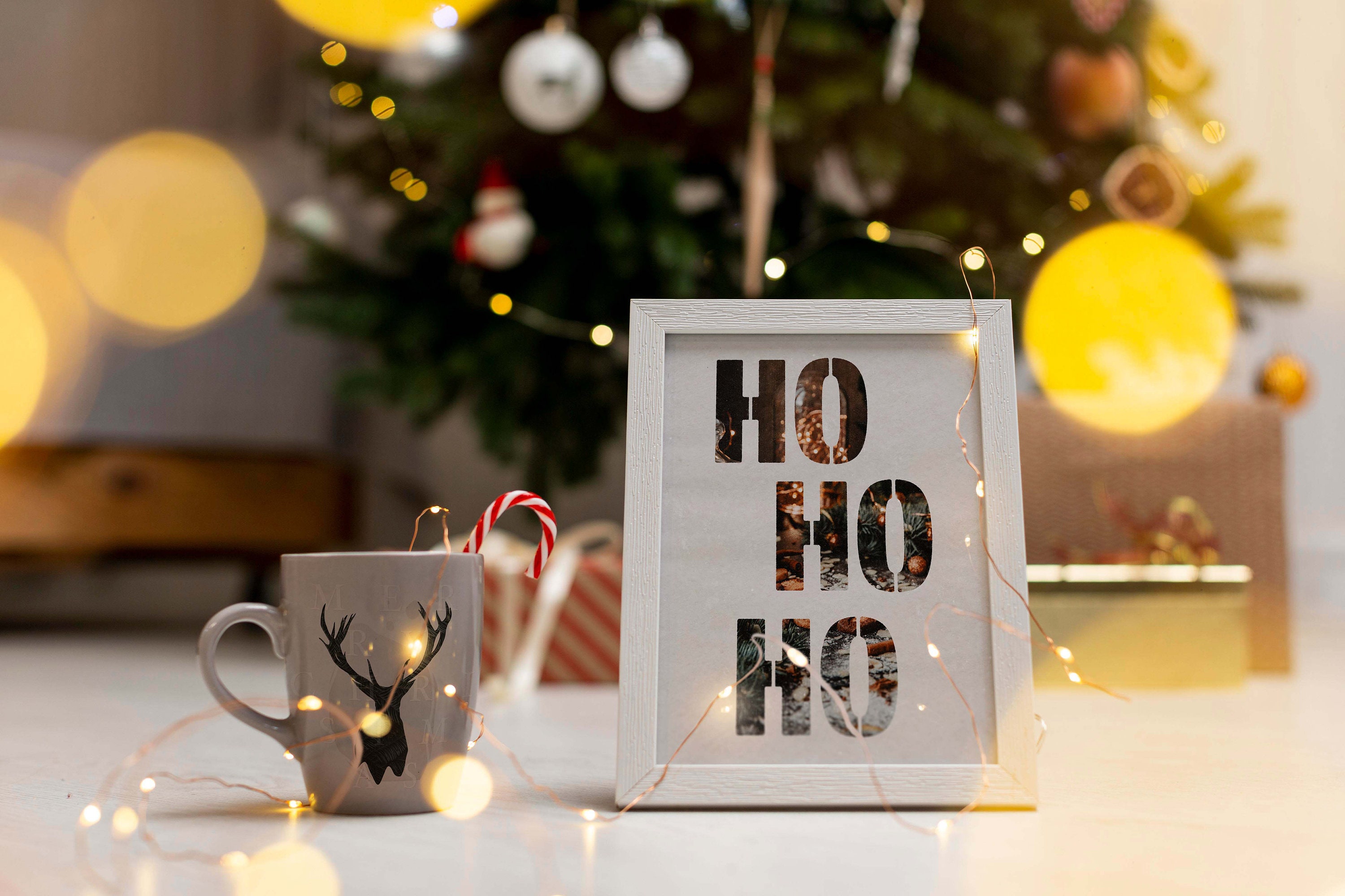 Cozy Christmas Art Print Ho Ho Ho Boho Christmas Printable Holiday ...
