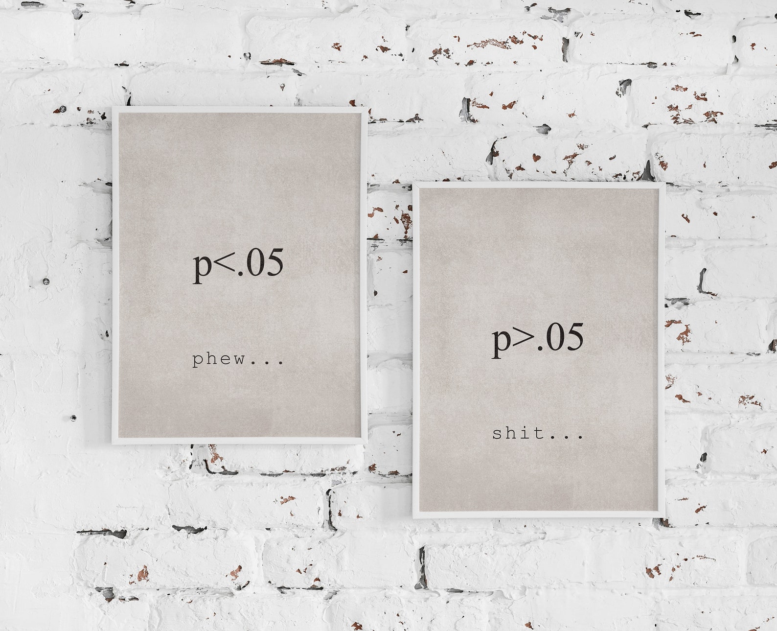 P Value Set of 2 Psychology Research Gift Social Science Poster PHD ...