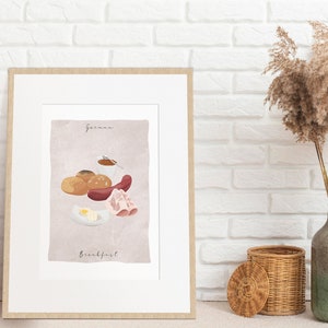 German Breakfast Art Print German Food Print Breakfast Poster Brötchen ...
