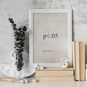 P Value Set of 2 Psychology Research Gift Social Science Poster PHD ...