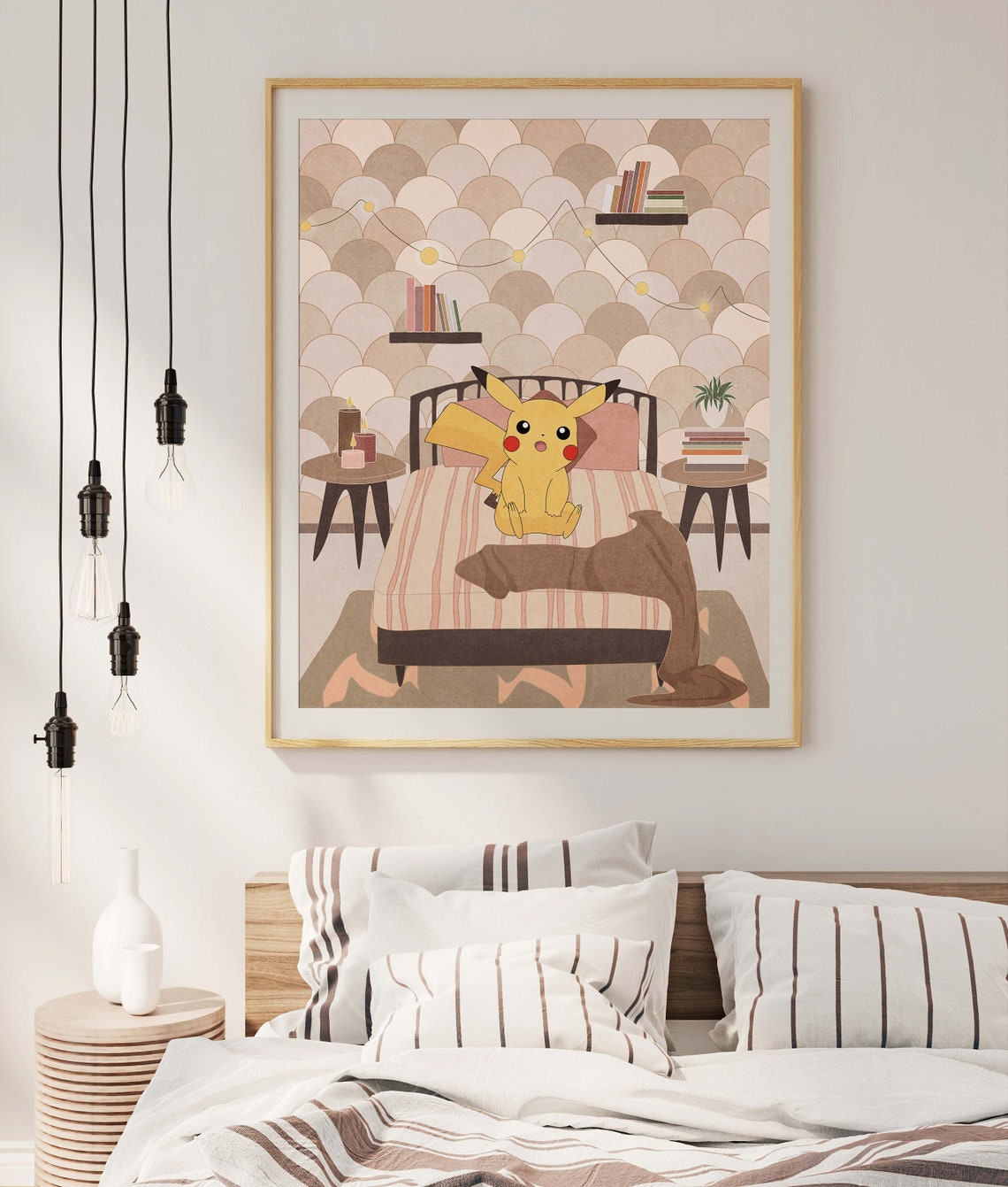 Pikachu Art Print Bedroom Decor Pikachu Pokemon Wall Decor - Etsy