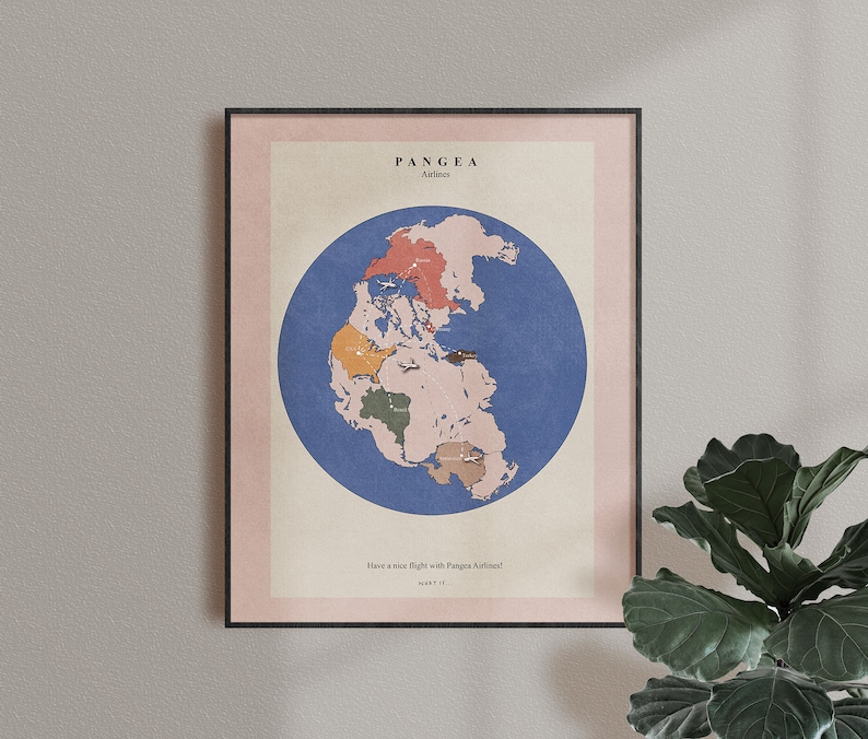 Pangea World Map Poster Geology Gifts Science Poster Geologist - Etsy