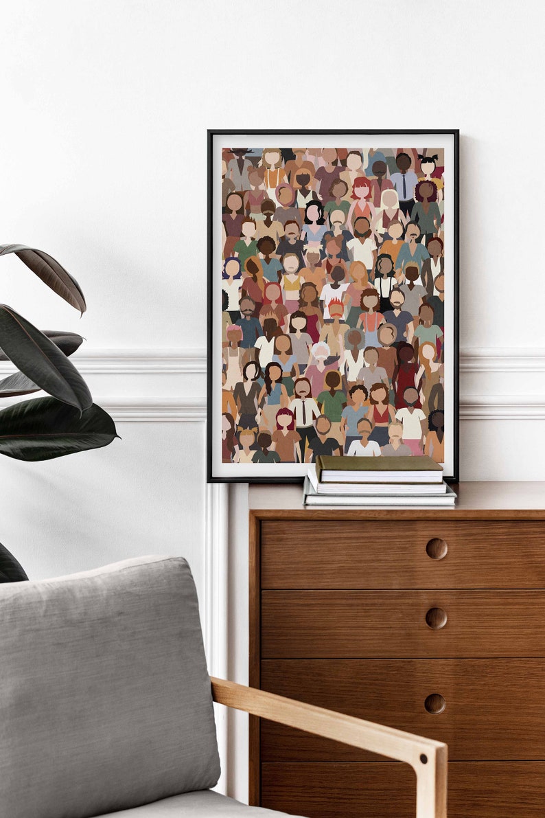Diversity Art Print, People Poster, Multicultural Artwork, Inclusive ...