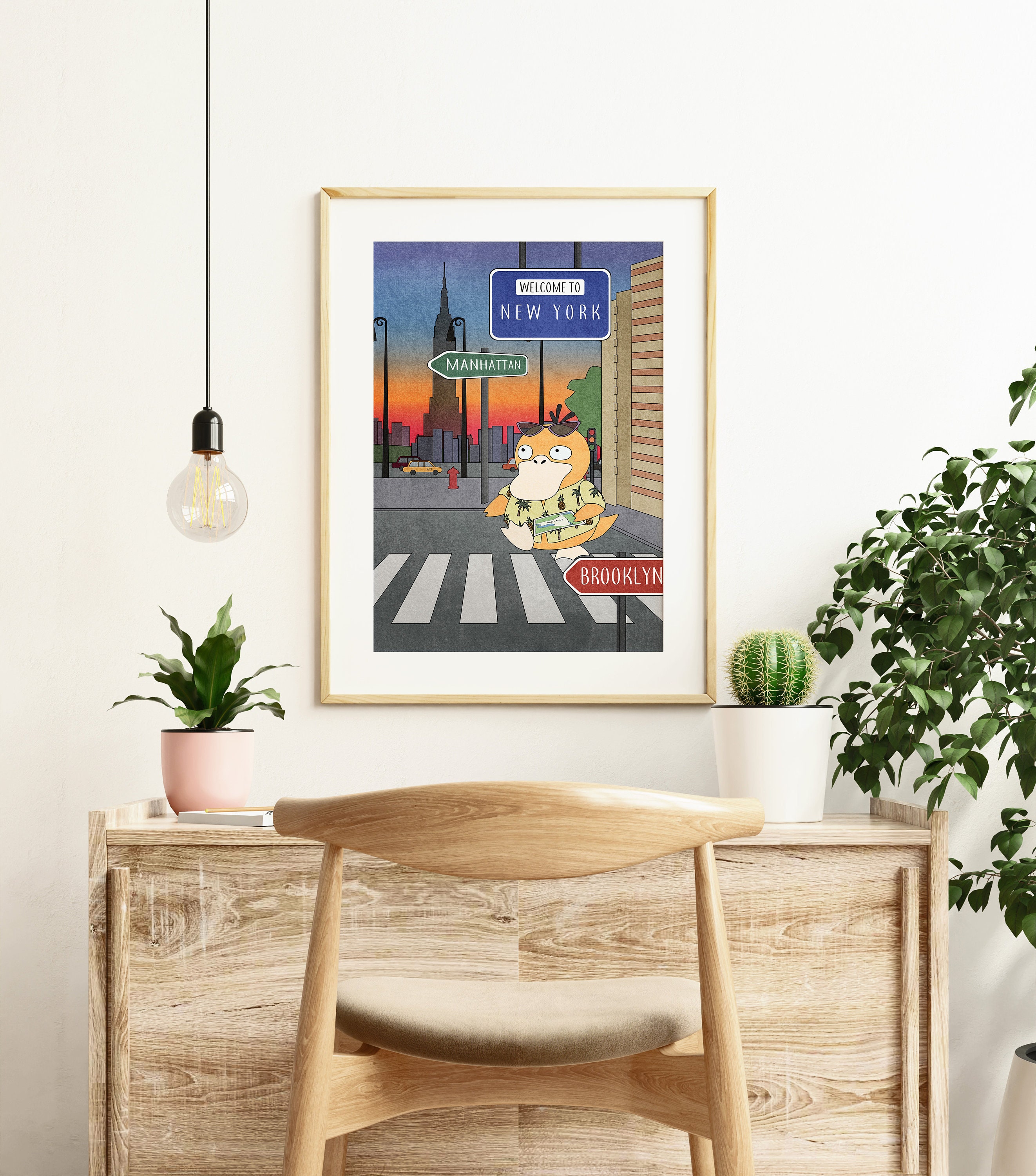 Psyduck Art Print, Psyduck Pokemon Wall Decor Pokemon Wall Art Psyduck ...