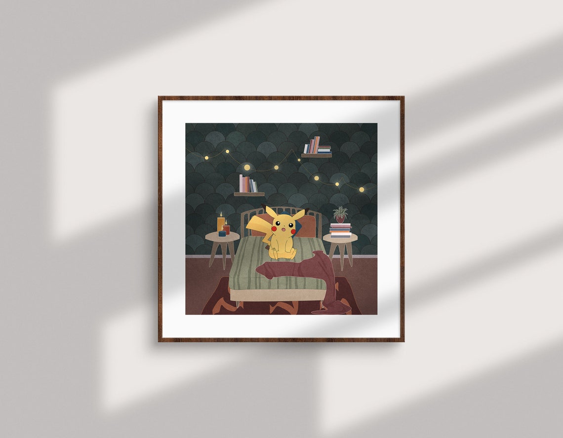Surprised Pikachu Art Print Bedroom Decor Pikachu Pokemon - Etsy