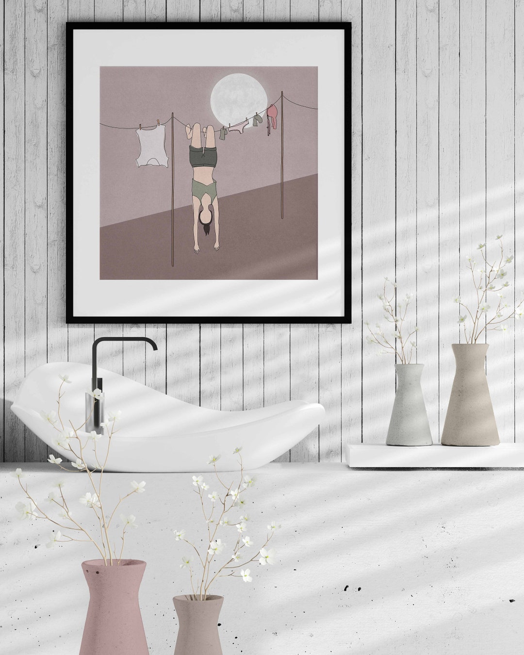Laundry Room Print Utility Room Print Laundry Girl Art Laundry Decor ...