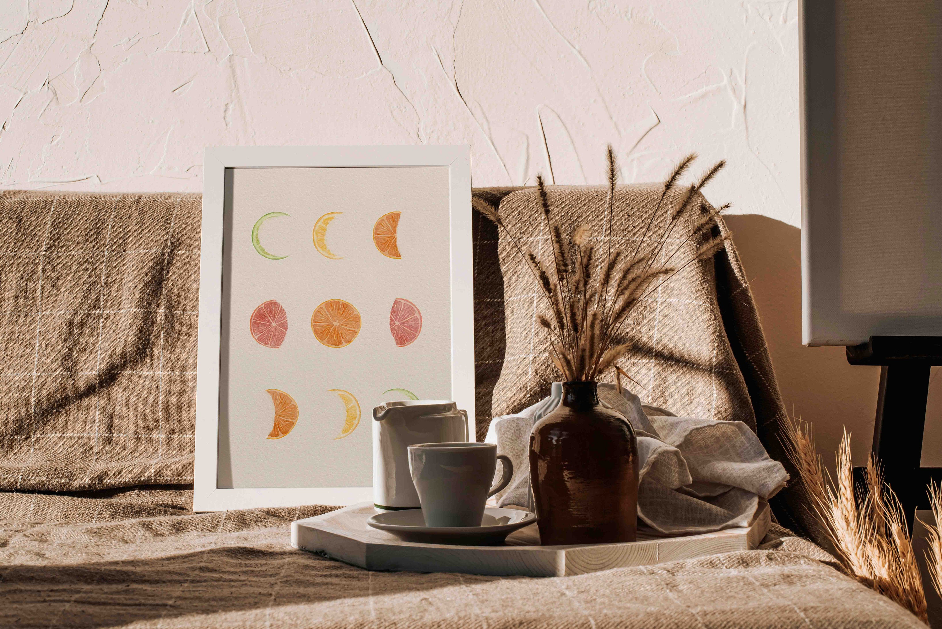 Fruit Moon Phases Art Print, Kitchen Wall Art, Minimalist Kitchen ...
