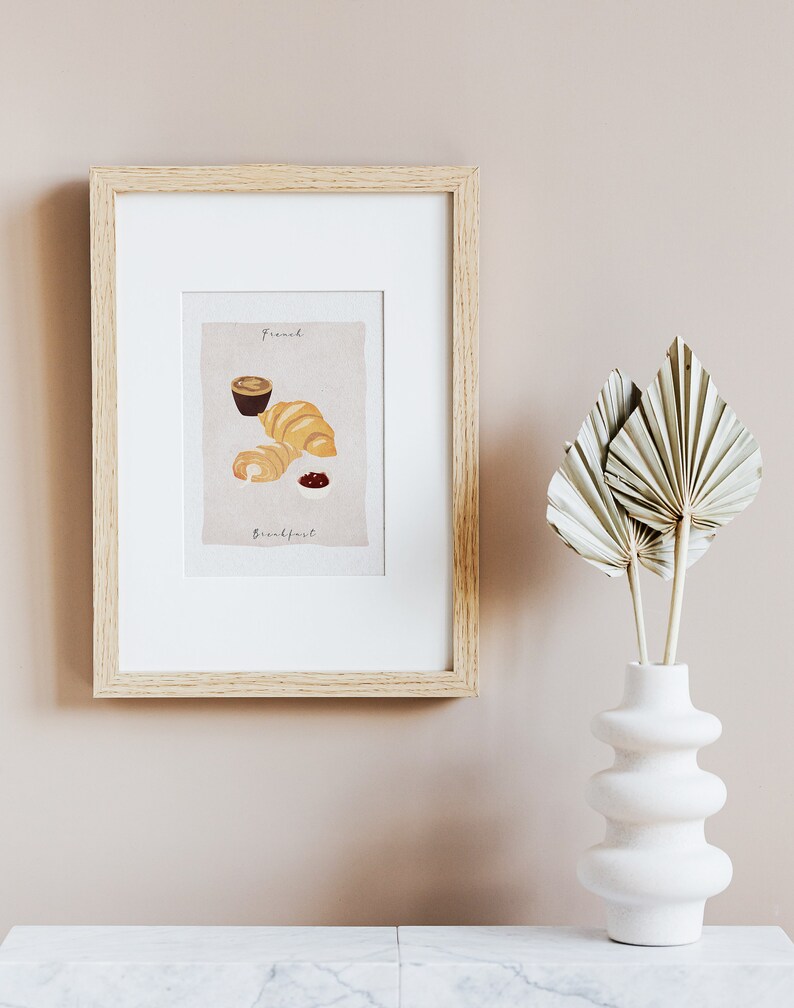 French Breakfast Art Print French Food Print Breakfast Poster | Etsy