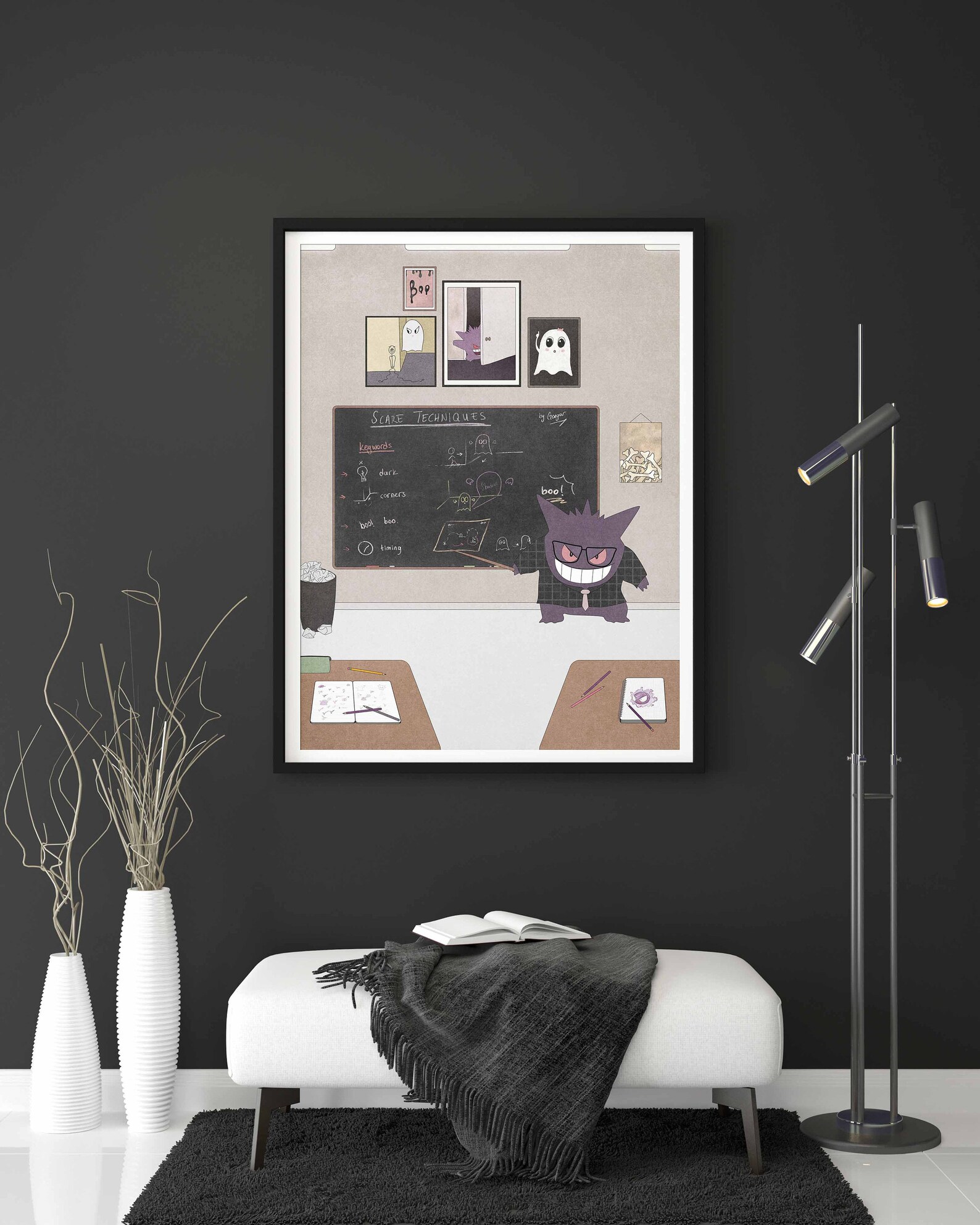 Gengar Art Print, Gengar Pokemon Wall Decor, Pokemon Wall Art, Gengar ...